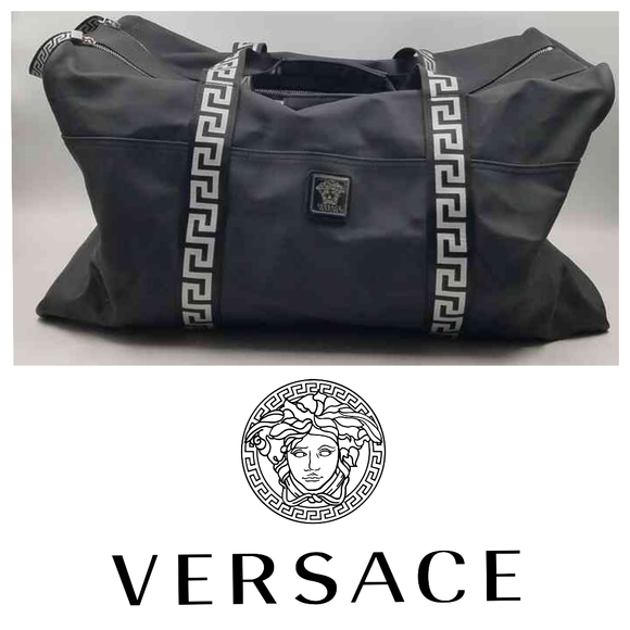 Versace | Bags | Authentic Versace Duffel Bag Gym Weekender Traveler ...
